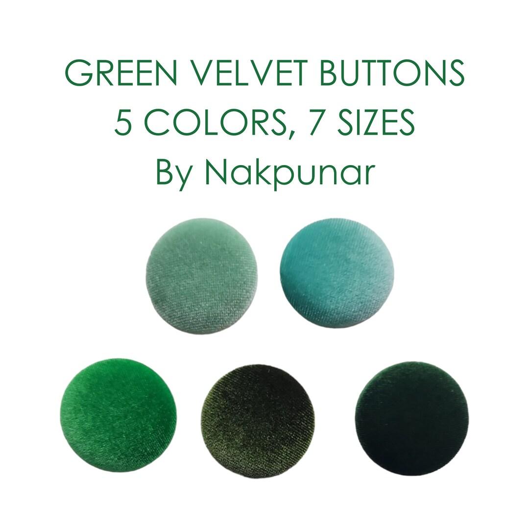 Green Velvet Button for Suits, Blazer, Upholstery, Clothing, Home ...