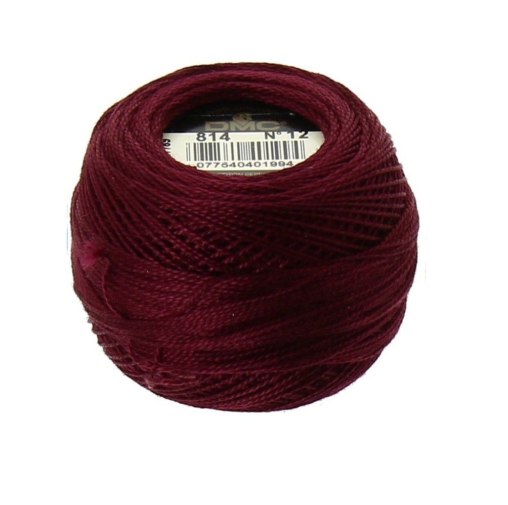 DMC 814 Perle Cotton Thread Size 12 Dark Garnet | Etsy
