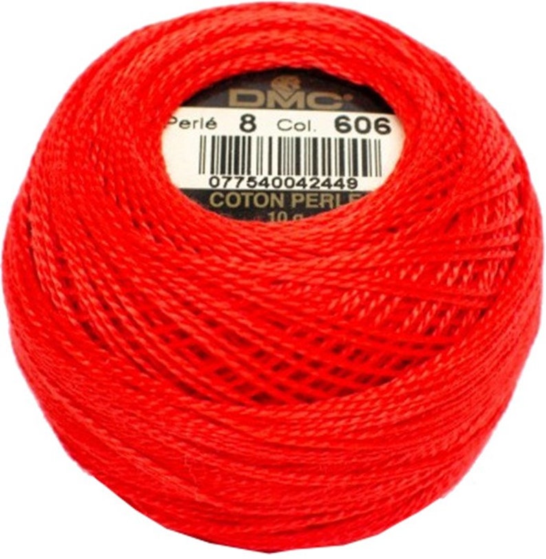 DMC 606 Perle Cotton Thread | Size 8 | Bright Orange-red - Etsy