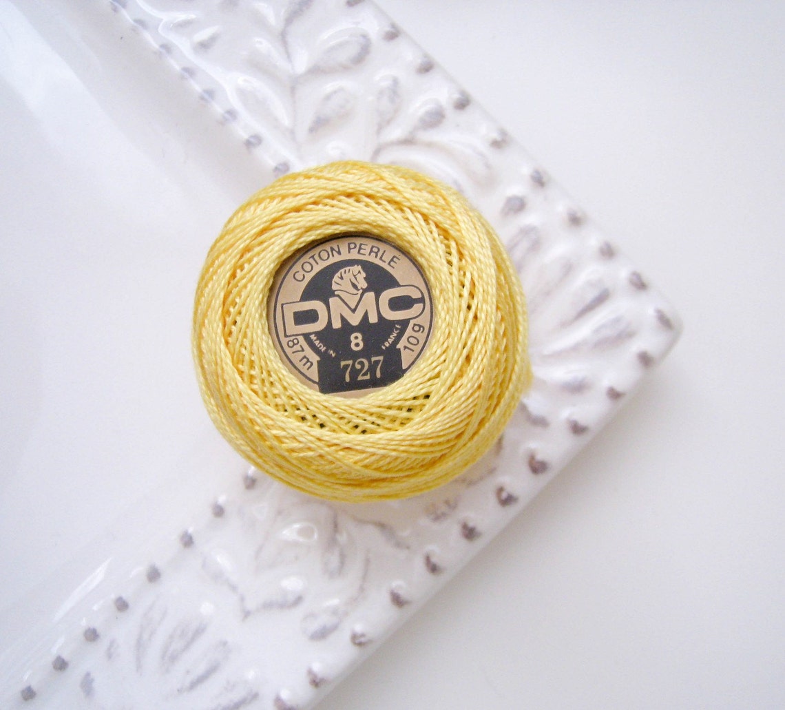 DMC 727 Perle Cotton Thread Size 8 Very Light Topaz | Etsy