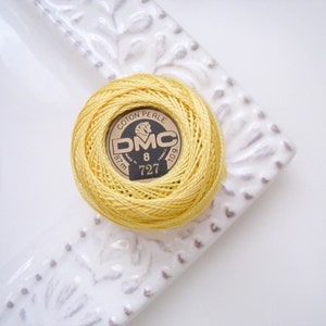 DMC 727 Perle Cotton Thread | Size 8 | Very Light Topaz - Etsy