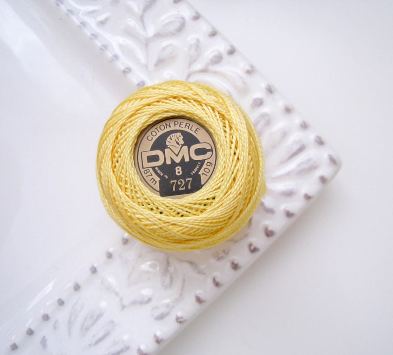 DMC 727 Perle Cotton Thread Size 8 Very Light Topaz | Etsy