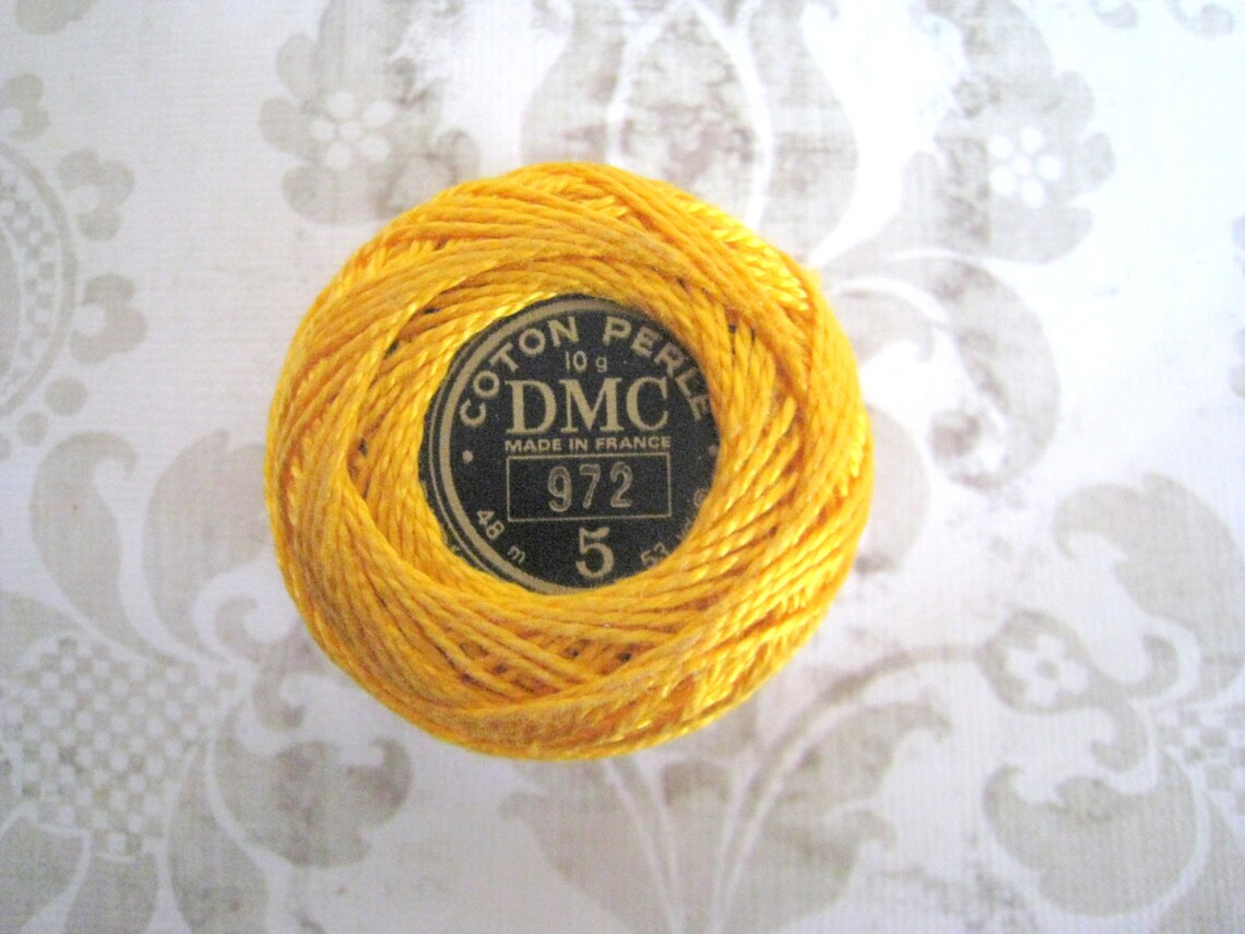 DMC 972 Deep Canary Yellow Size 5 Perle Cotton Thread Ball | Etsy