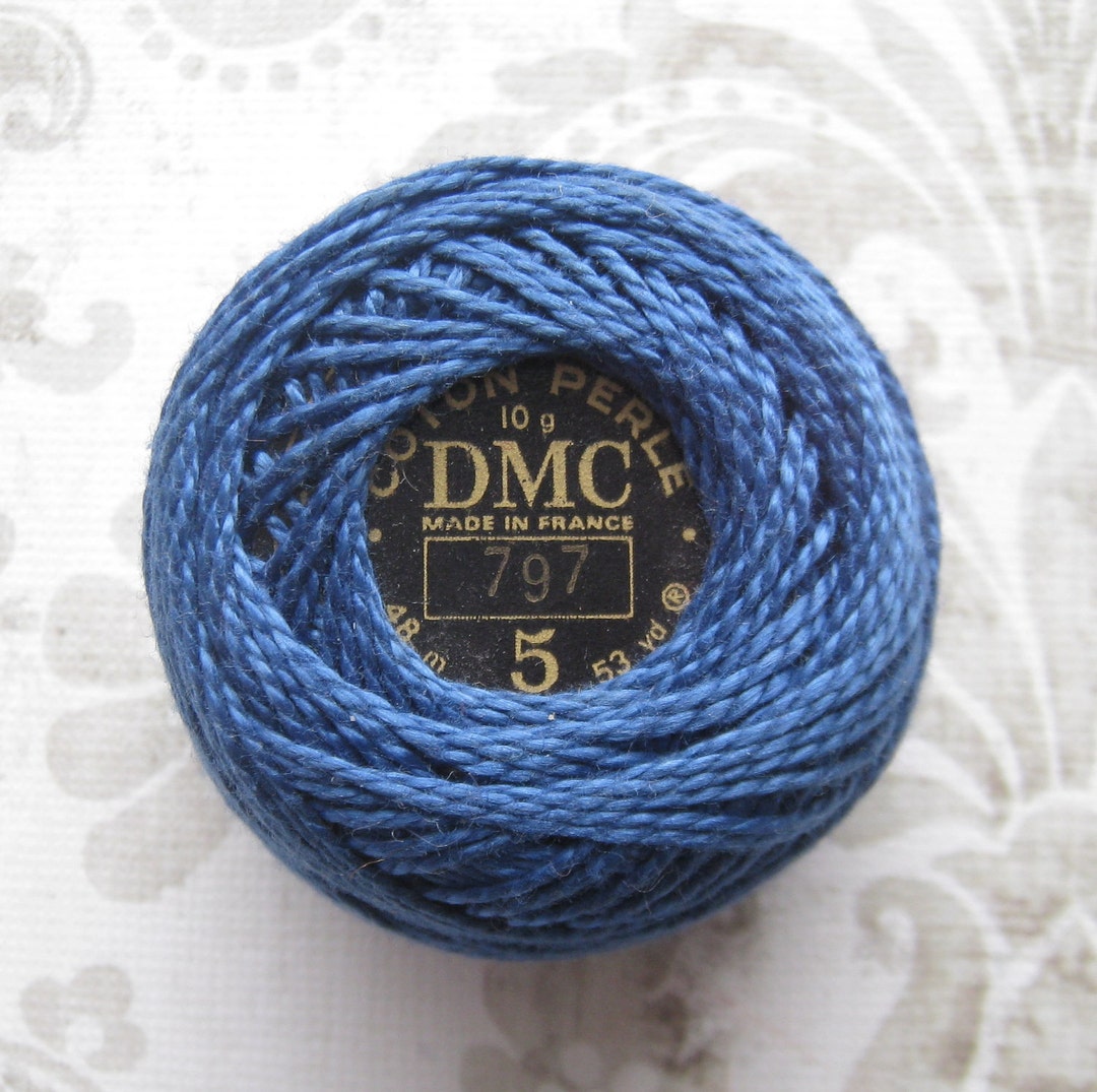 DMC 797 Royal Blue Perle Cotton Thread Size 5 - Etsy
