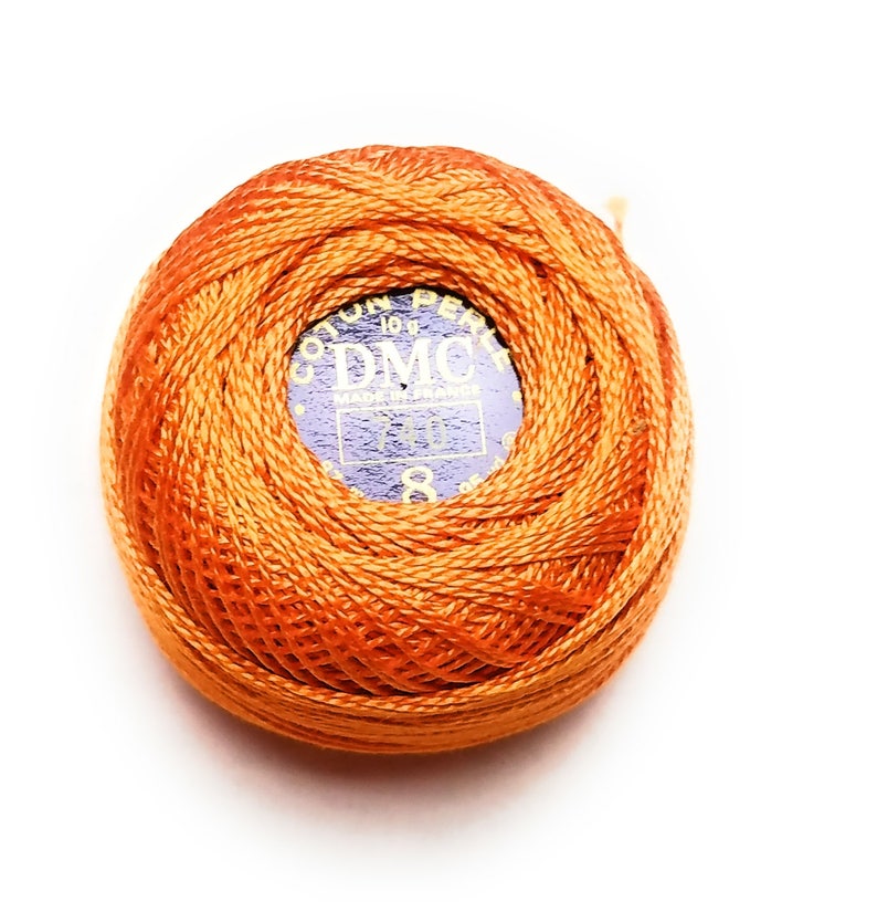 DMC 740 Perle Cotton Thread | Size 8 | Tangerine Orange - Etsy