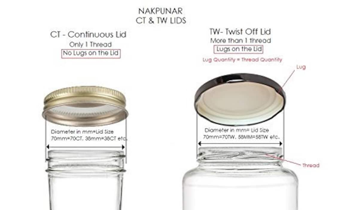 100TW Lug Lids for Glass Jars Replacement Lids 100 Mm - 6 Lugs - Etsy