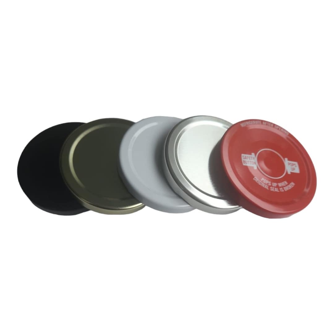 70TW Lug Lids for Glass Jars Replacement Lids - 6 Lugs, Plastisol Lined ...