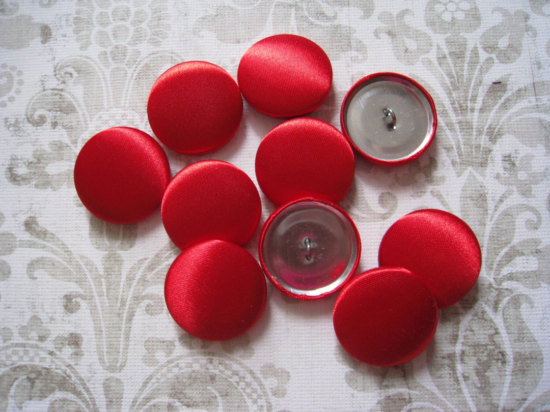 10 Pcs True Red Satin Buttons Choose From 7 Different Size From 1/2in ...
