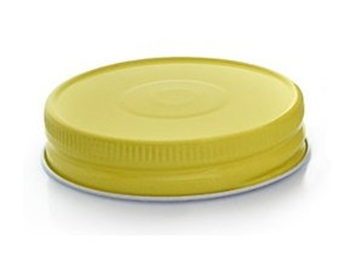 12 Pcs Yellow Mason Jar Lid With Safety Button for Regular - Etsy
