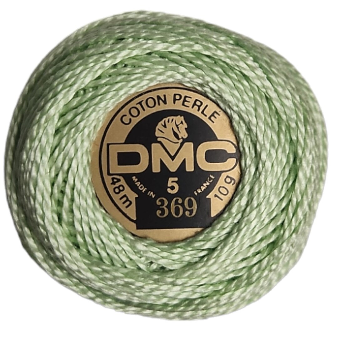 DMC 369 Perle Cotton Thread | Size 5 | Very Light Pistachio Green - Etsy