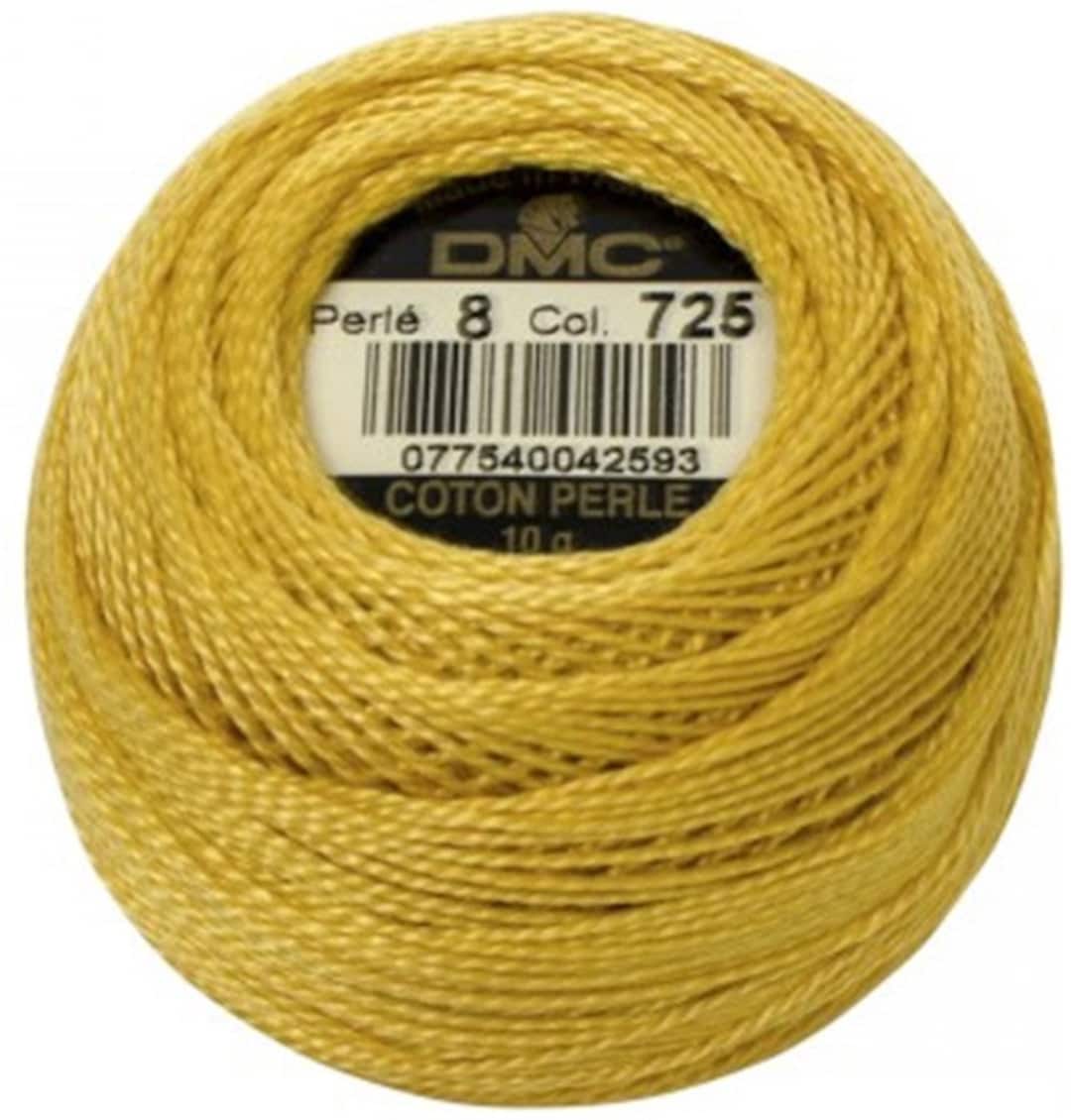 DMC 725 Pearl Cotton Thread | Size 8 | Topaz Yellow - Embroidery ...