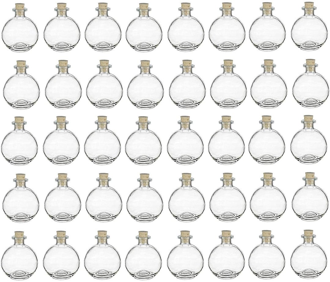 40 Pcs Glass Ball Bottles With Cork Bottle Stopper 8.5 Oz for Wedding ...