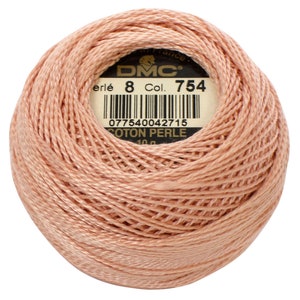 DMC 754 Perle Cotton Thread | Size 8 | Light Peach Pink - Etsy