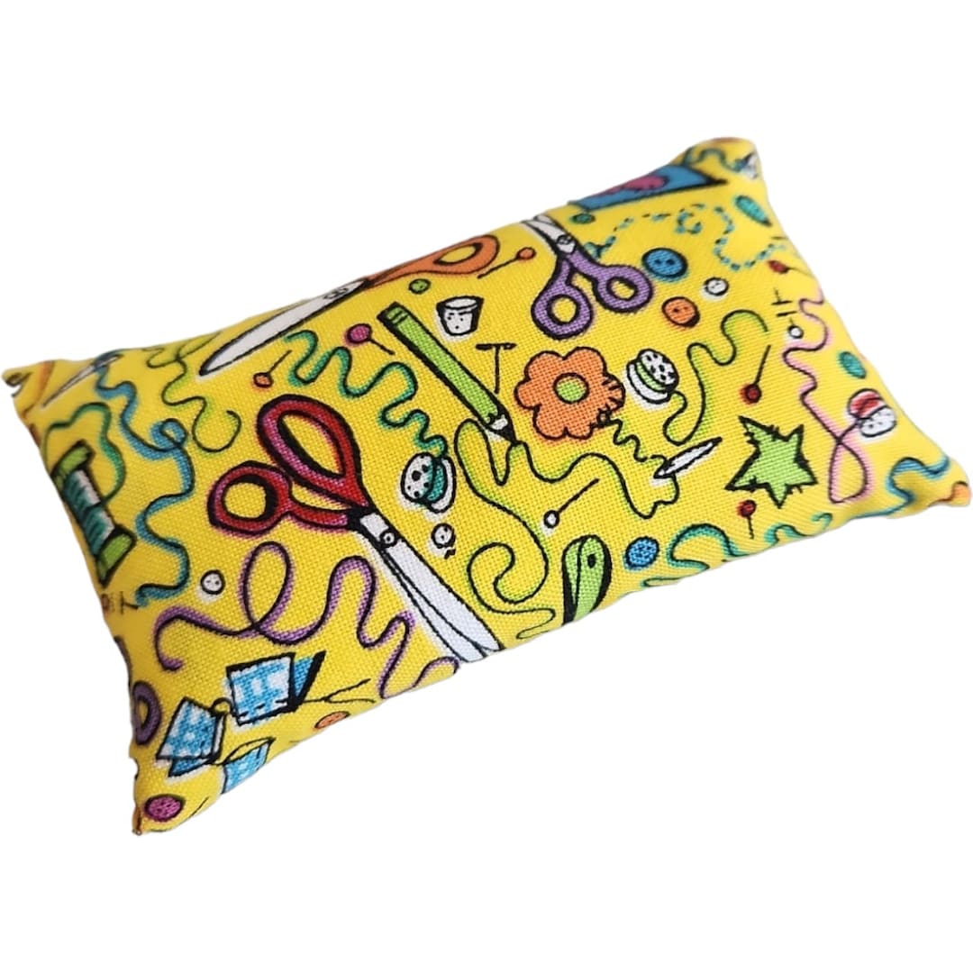 Sharpening Pincushion Fun Yellow Sewing Notion Pin Cushion Filled With ...