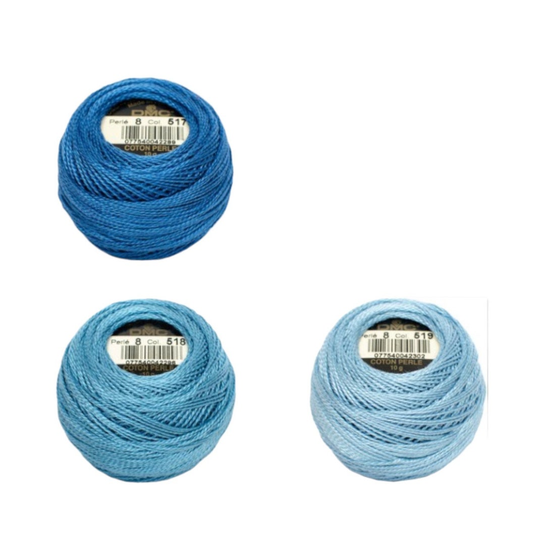 Wedgewood Blue DMC Perle Cotton Thread Size 8 517 518 519 - Etsy