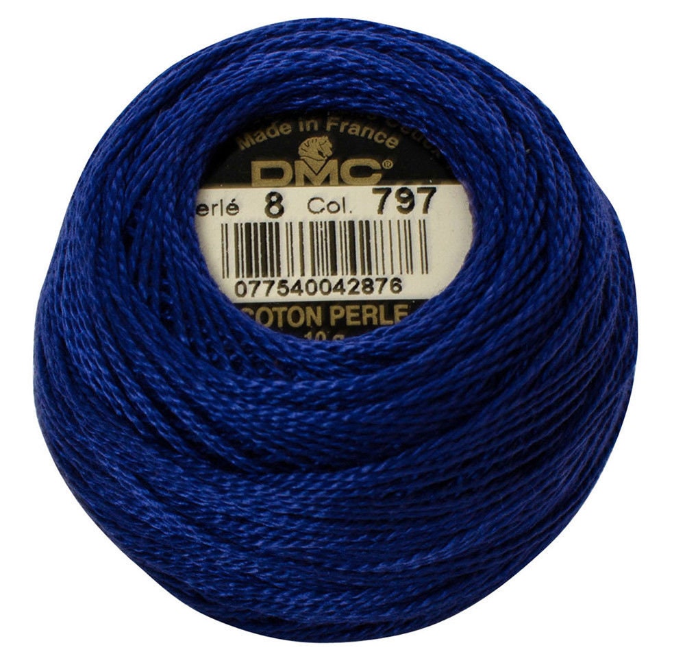 DMC 797 Perle Cotton Thread Size 8 Royal Blue 100 Yards | Etsy