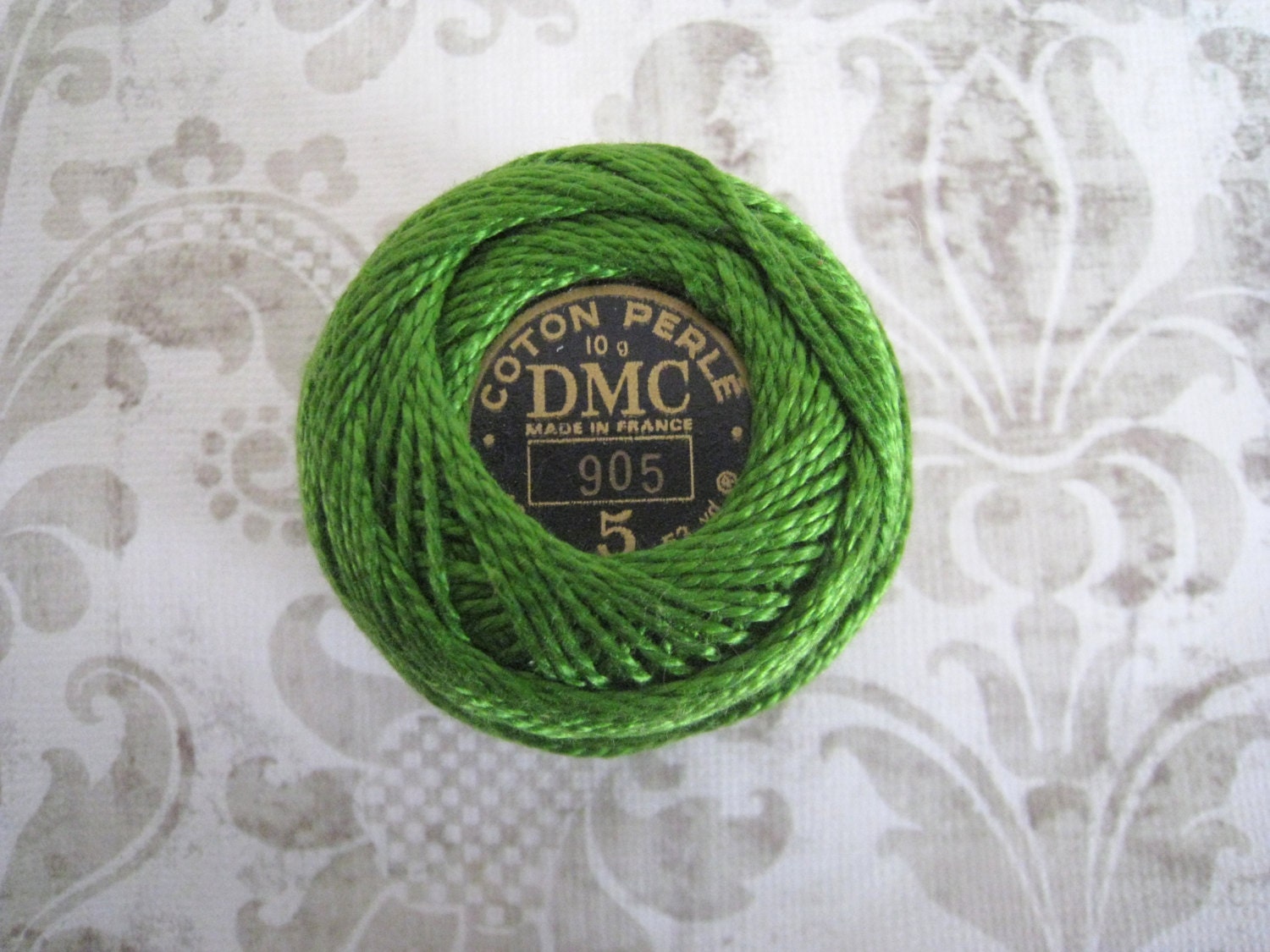 DMC 905 Dark Parrot Green Perle Cotton Thread Size 5, Embroidery Yarn ...