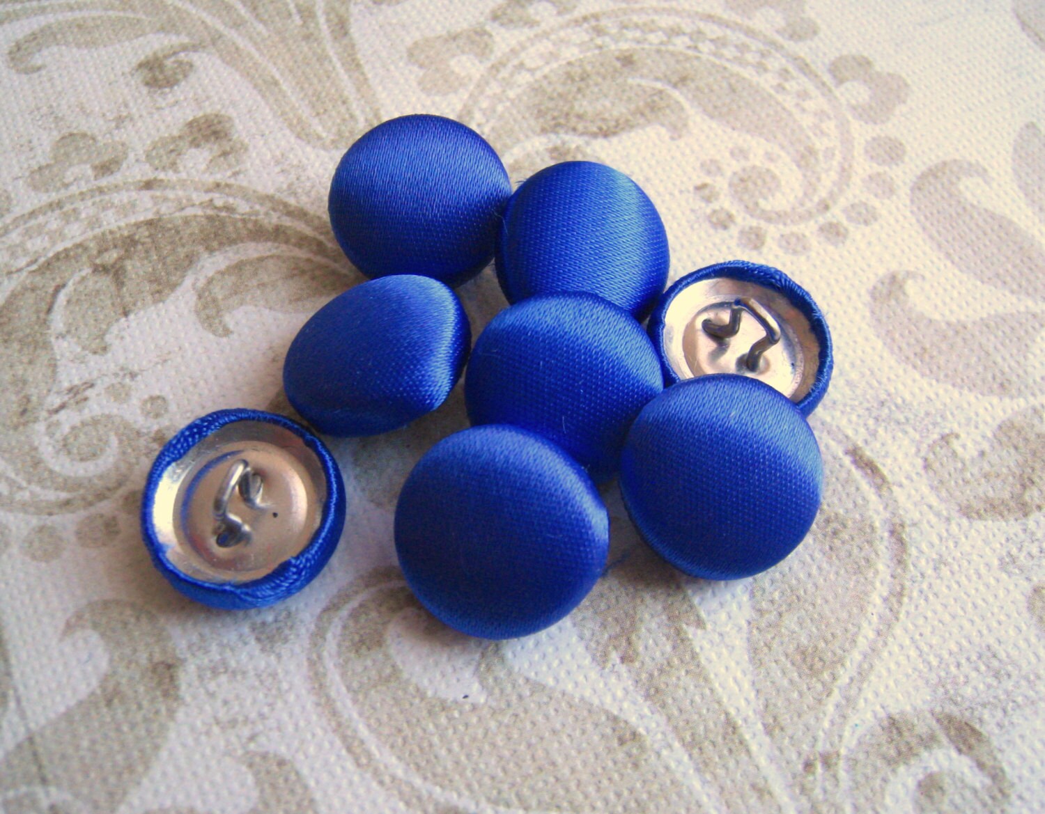 10 pcs Royal Blue Satin Buttons Choose from 7 Different | Etsy