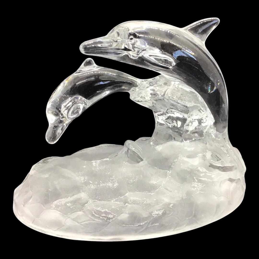 Vintage Crystal Dolphin Duo Figurines - Collectible Cristal D'arques of ...