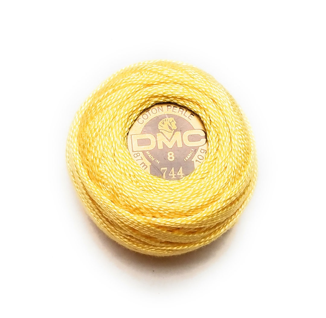 DMC 744 Perle Cotton Thread Size 8 Pale Yellow - Etsy