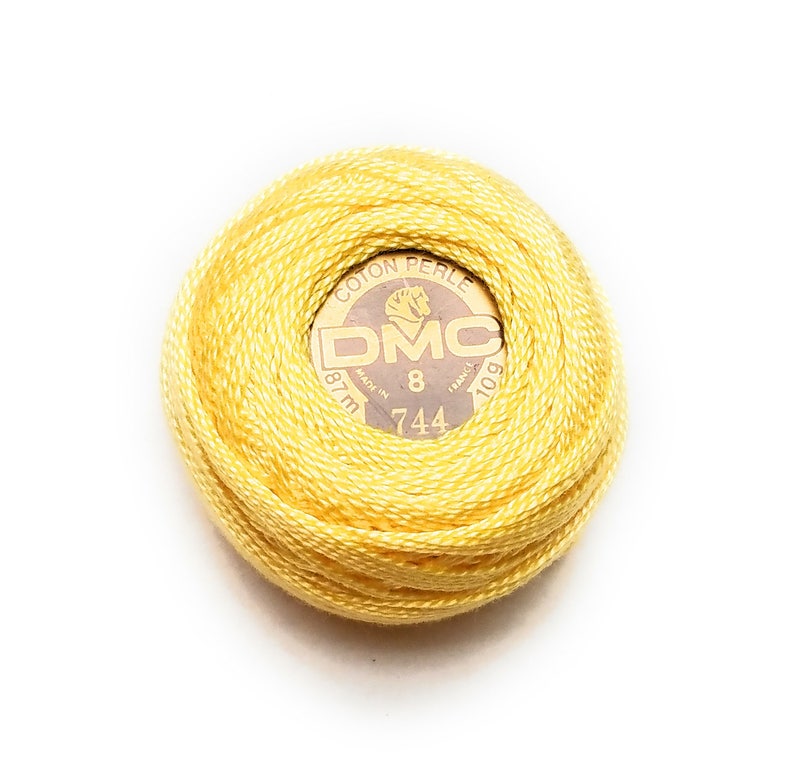 DMC 744 Perle Cotton Thread Size 8 Pale Yellow - Etsy