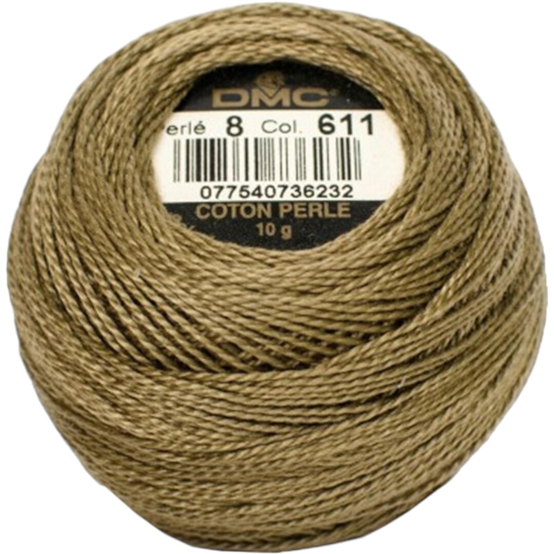 DMC 611 Perle Cotton Thread | Size 8 | Drab Brown, Dark Beige, Tan ...