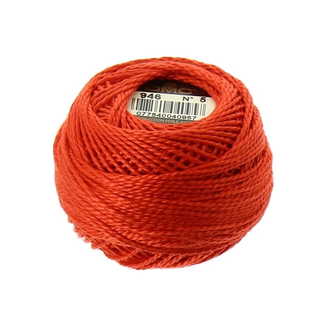 DMC 946 Perle Cotton Thread | Size 5 | Medium Burnt Orange Embroidery ...
