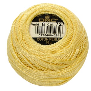 DMC 727 Perle Cotton Thread | Size 8 | Very Light Topaz - Etsy