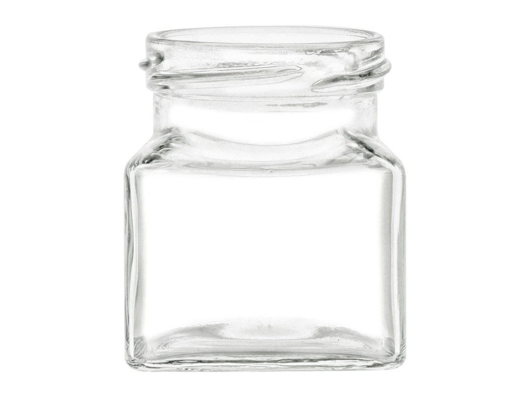 12 Pcs 4 Oz Square Cube Glass Jar With Your Color Choice of Lid ...