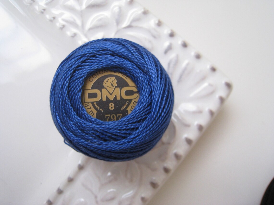 DMC 797 Perle Cotton Thread Size 8 Royal Blue 100 Yards - Etsy