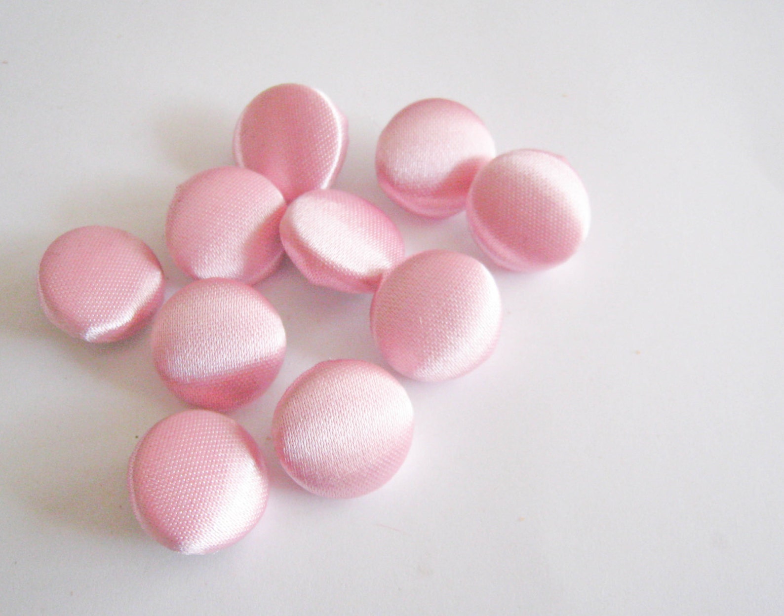 10 Pcs Baby Pink Satin Buttons Choose From 7 Different Size From 1/2in ...