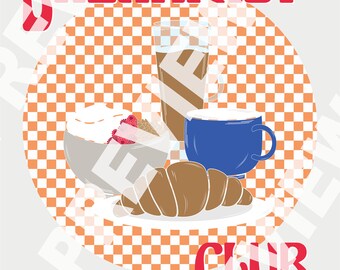 The Breakfast Club Print. Retro Art Decor, Kitchen Print, Digital Wall ...