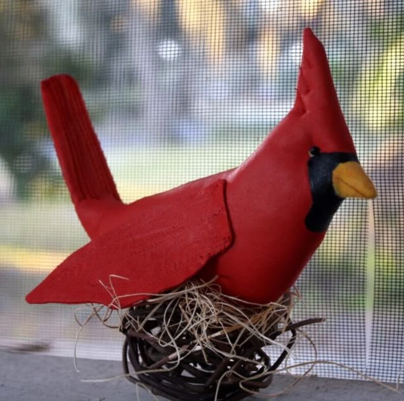 Primitive Folk Art Red Bird Cardinal E PATTERN - Etsy