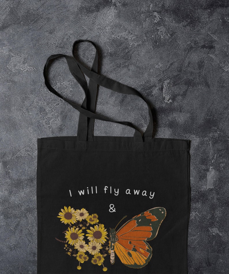 Butterfly Tote Bag, Cotton Tote Bag, Butterfly Accessories, Art Bag ...