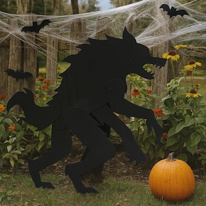 Giant 5.5 Ft Werewolf Halloween Yard Display, PVC Wolfman Lawn ...
