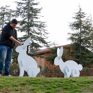 Huge 3.6 Ft Tall Rabbit Yard Display, All-weather Easter Decoration ...