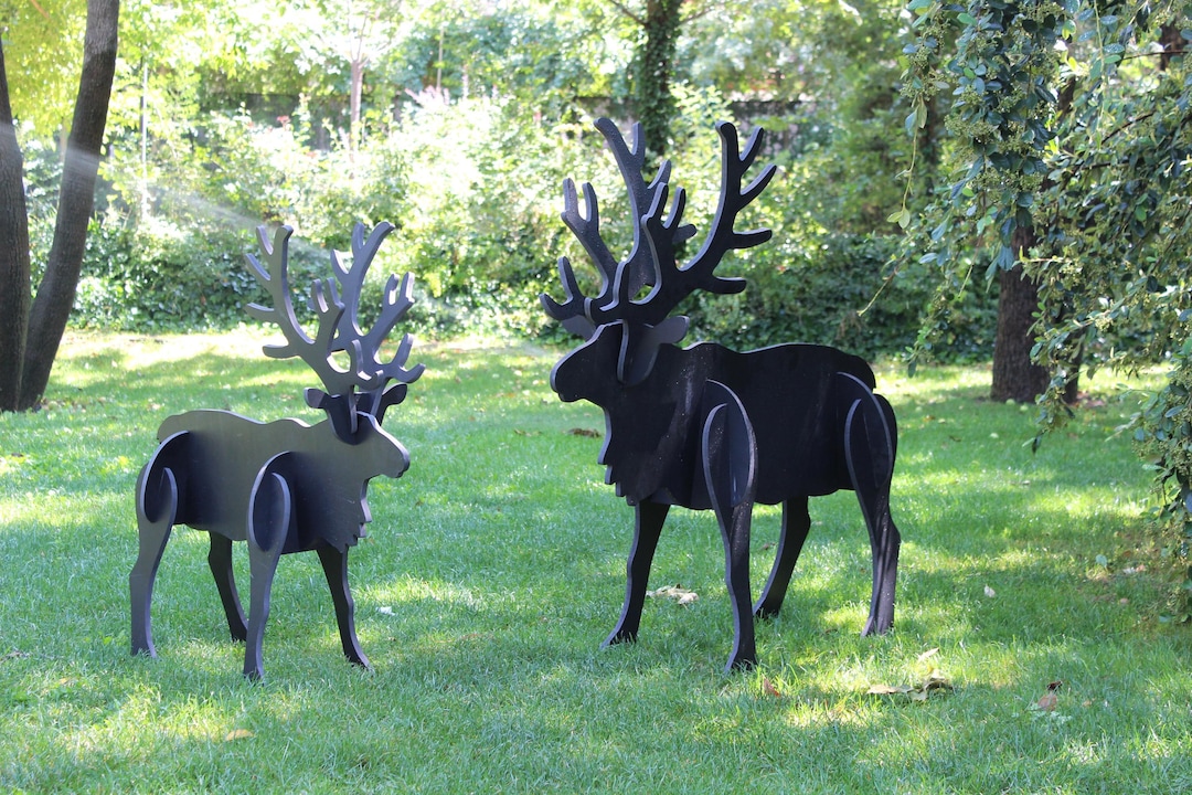 All Weather Yard Display Moose, Lawn Decor Elk, PVC Deer, Garden Decoration, Giant Yard Art ...
