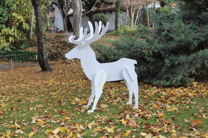 Elegant Christmas Reindeer Yard Display, PVC Outdoor Lawn Statue, All ...