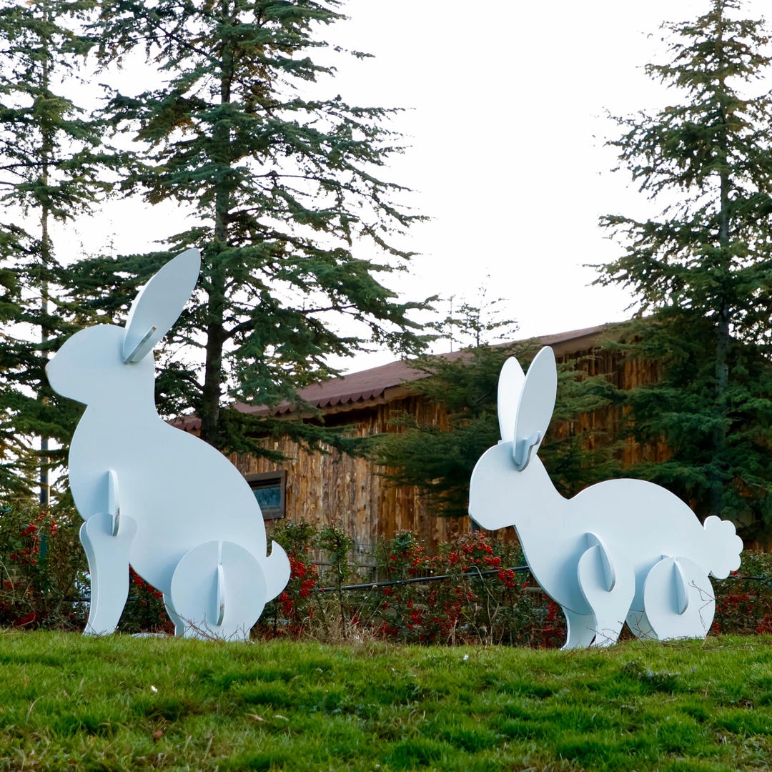 Giant Easter Decor Bunny, 3.6 Ft Tall Outdoor Rabbit, All-weather ...