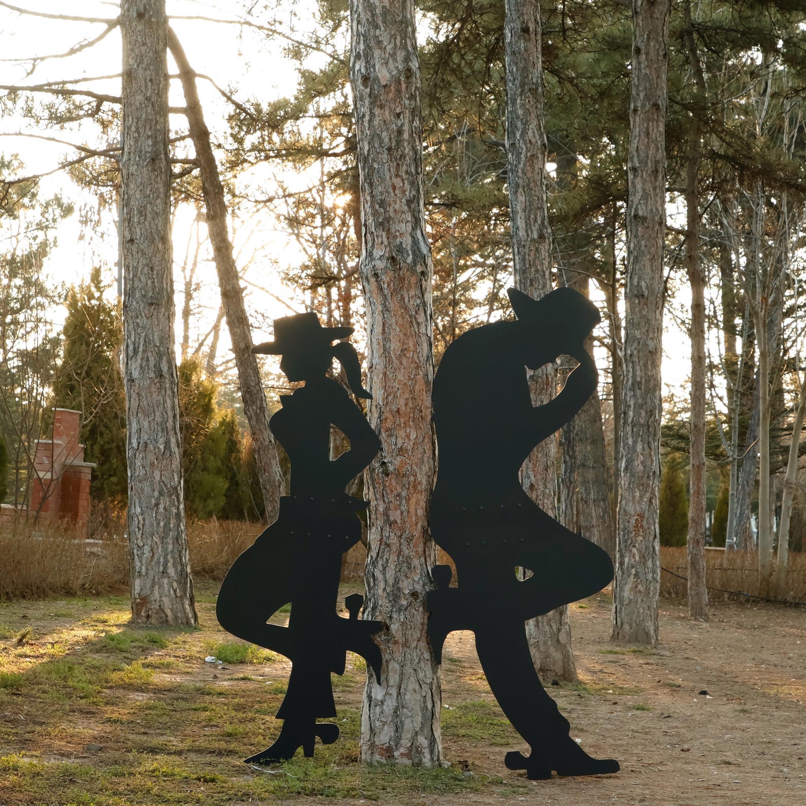 Giant Cowboy & Cowgirl Yard Display, 5 Ft All-weather Western PVC ...
