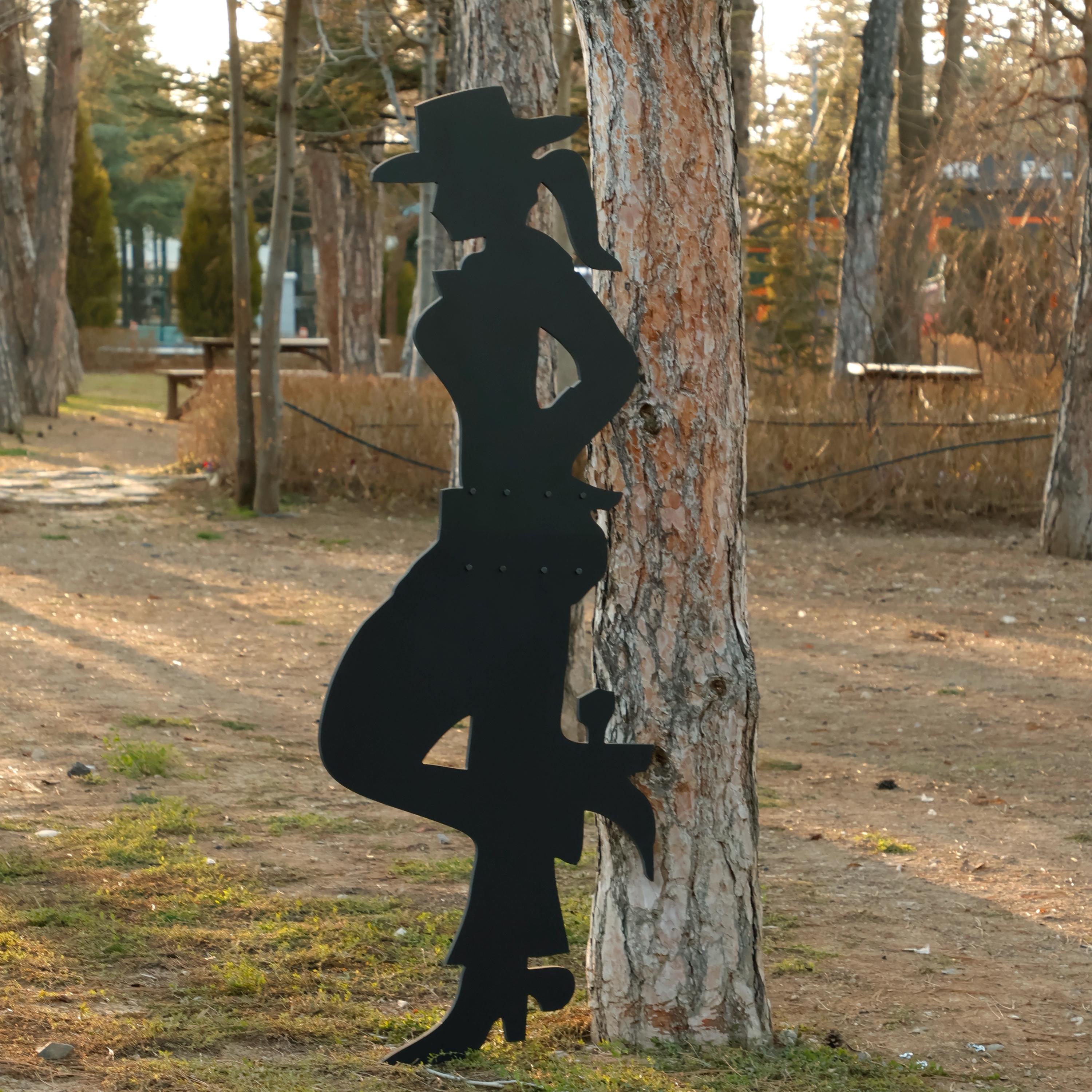 Cowboy Cowgirl Yard Display, 5 Ft Western PVC Yard Art, Ranch Fence ...