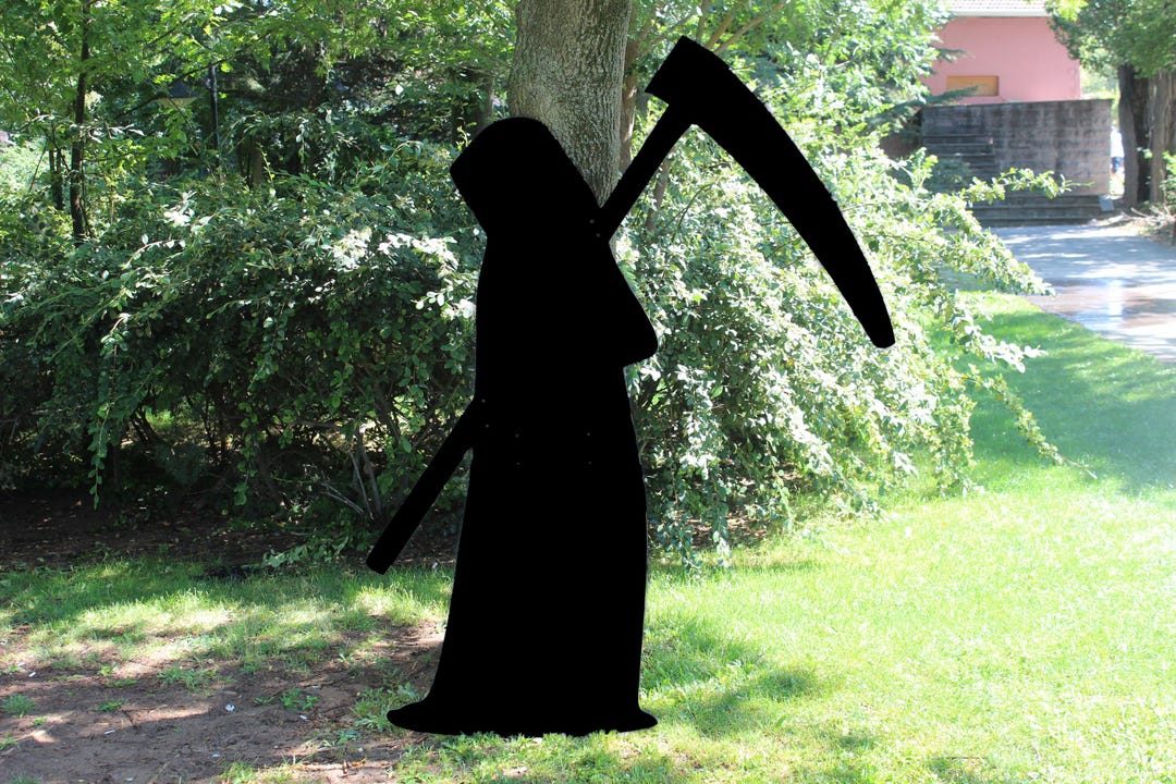 Halloween Grim Reaper, Giant Human Size 5.7 Ft Yard Display, PVC Garden ...