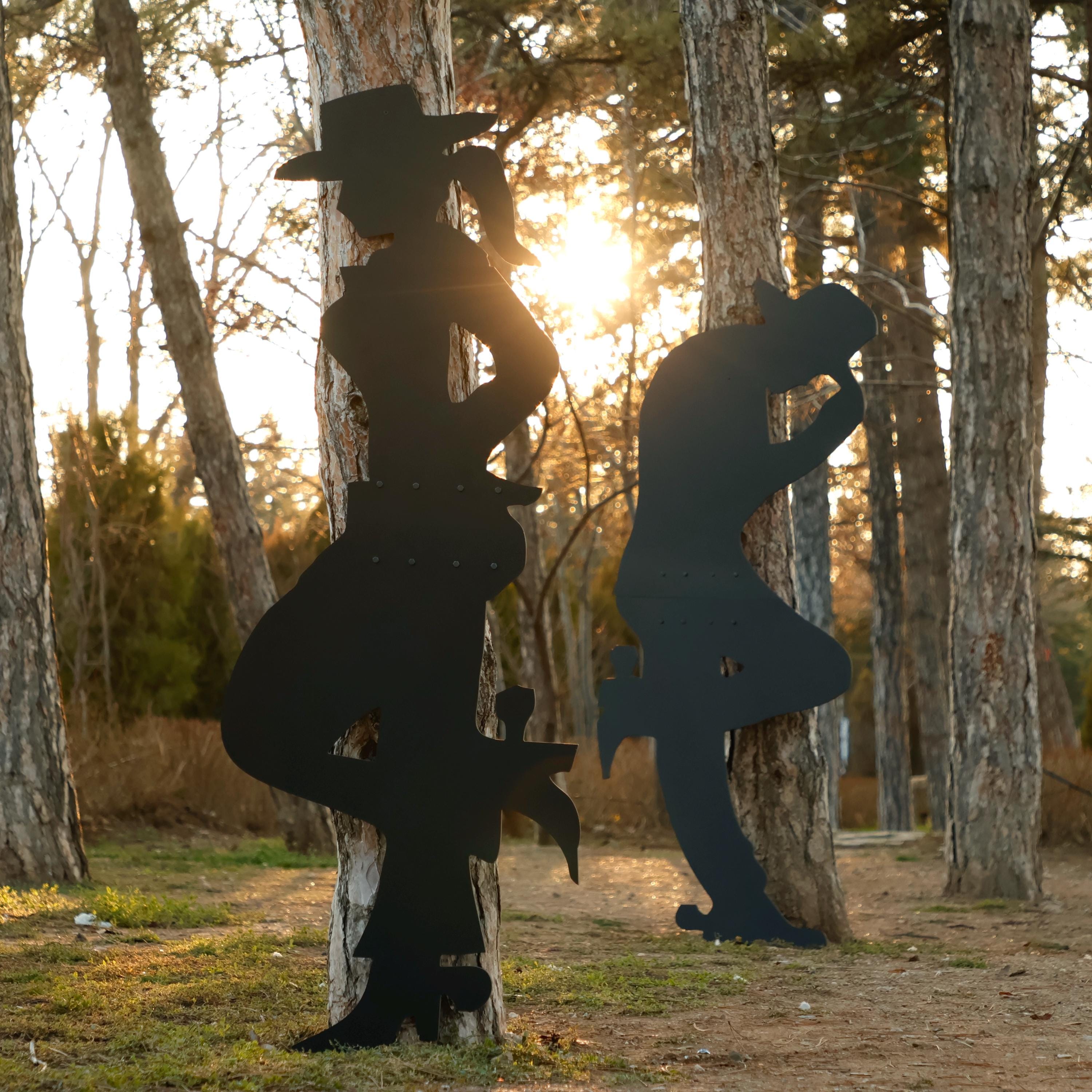 Giant Cowboy & Cowgirl Yard Display, 5 Ft All-weather Western PVC ...