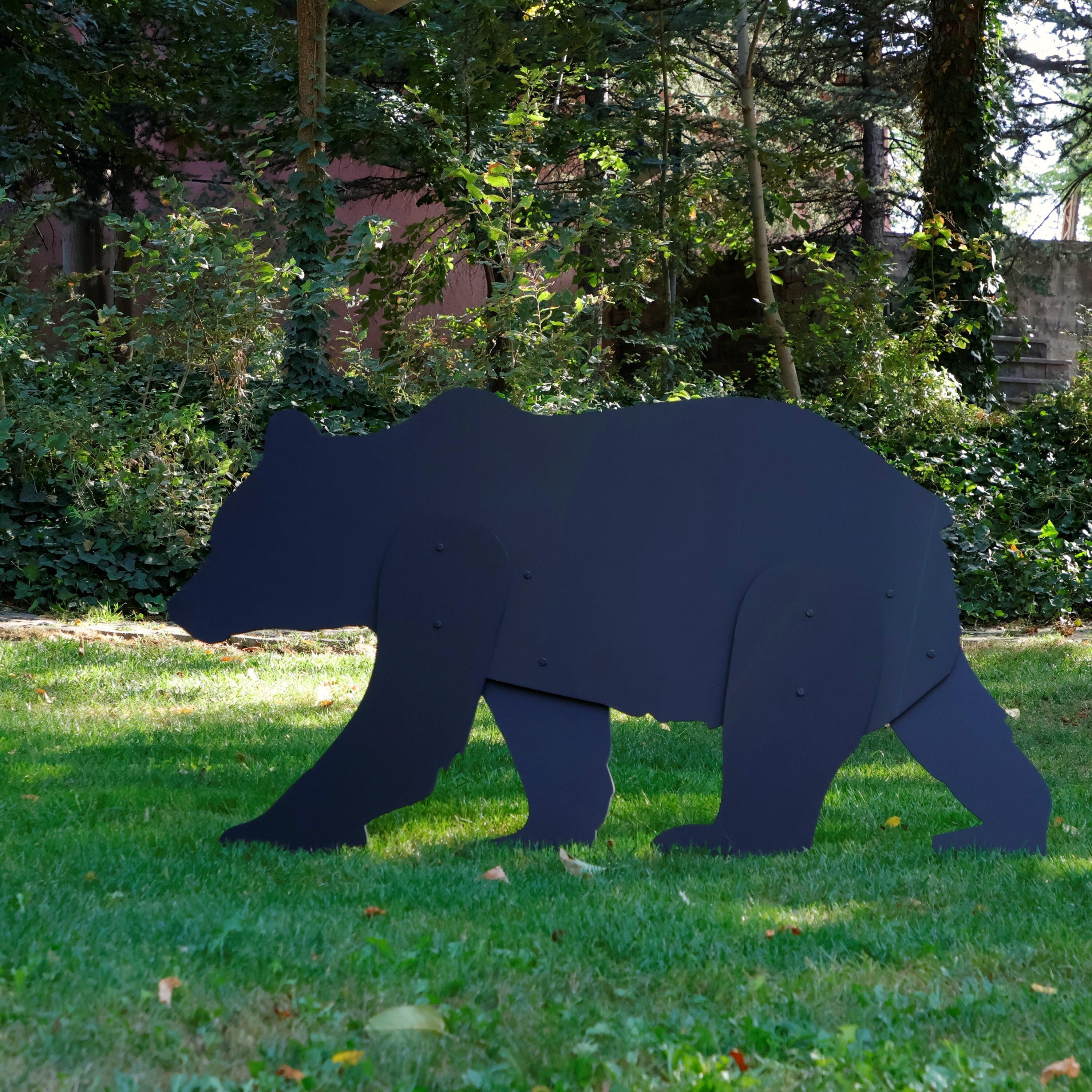 Black Bear Yard Art, PVC Bear Garden Sculpture, Outdoor Wildlife Decor ...