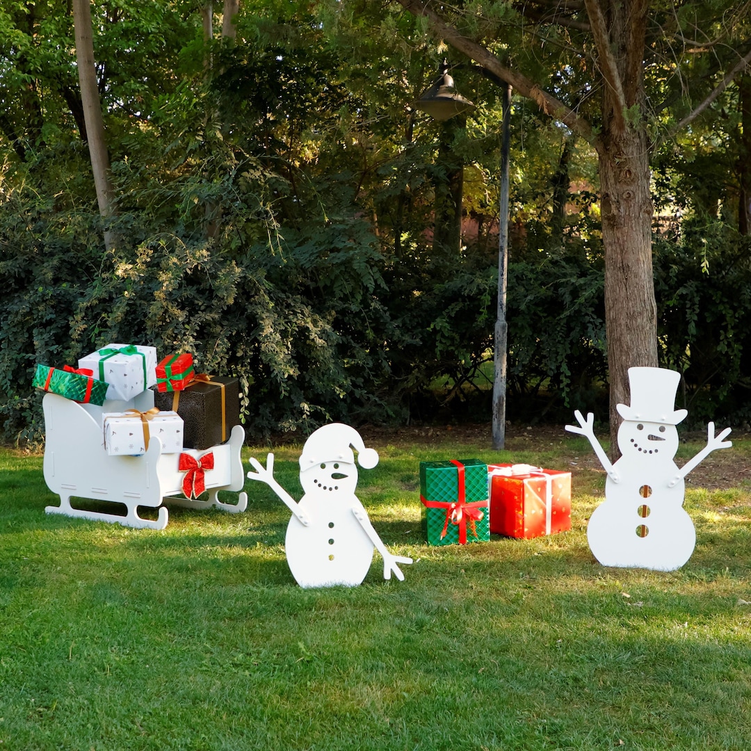 All-weather Snowman Yard Display, Outdoor Christmas Garden Decoration ...