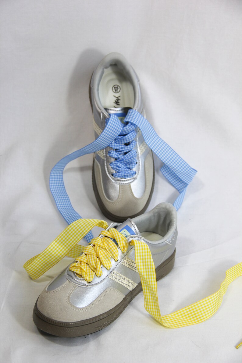 Charming Gingham Print Shoelaces, Classic Checkered Pattern, Durable ...