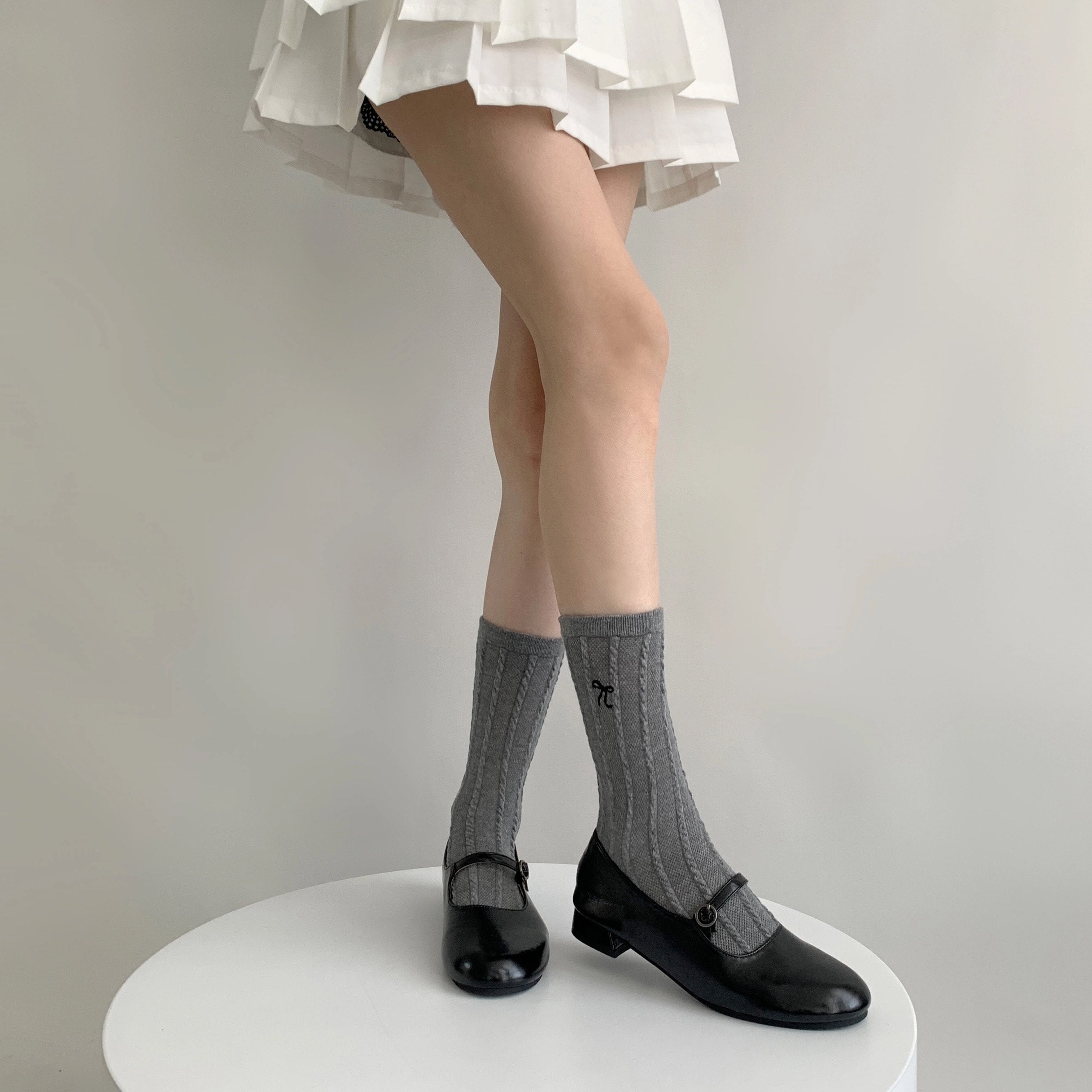 Elegant White Bow Socks, Fashionable, Stylish, Chic White Bow Socks ...