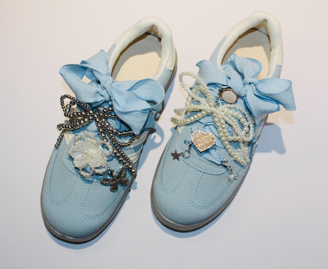 Luxury Shoe Lace Decoration Set – Pearl & Charm Bow Shoelace ...