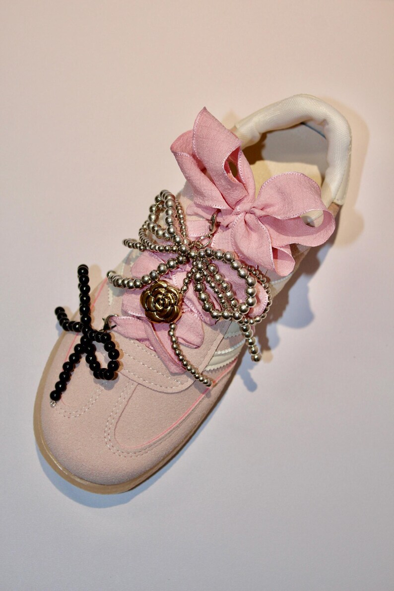 Luxury Shoe Lace Decoration Set – Pearl & Charm Bow Shoelace ...
