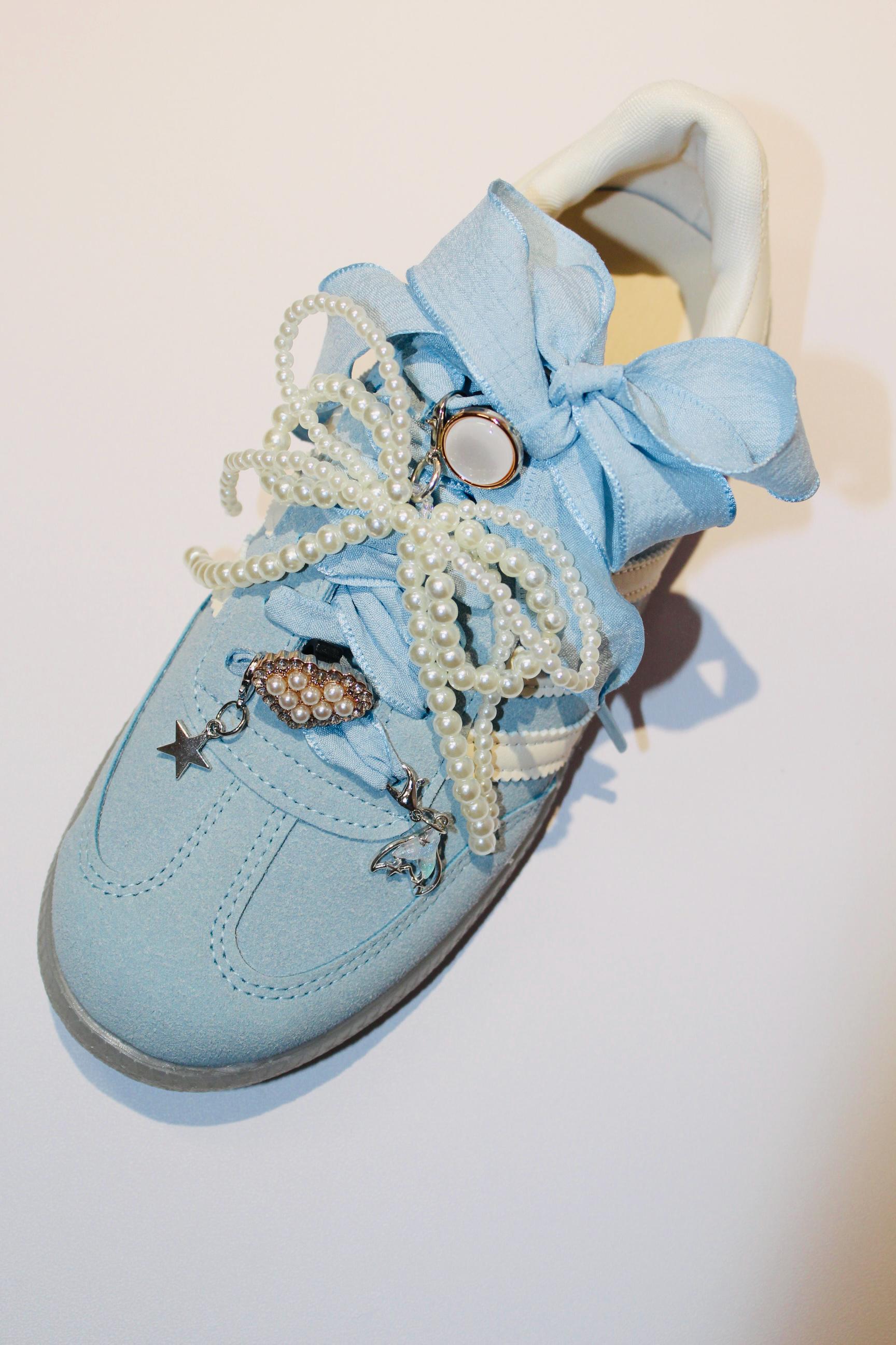 Luxury Shoe Lace Decoration Set – Pearl & Charm Bow Shoelace ...